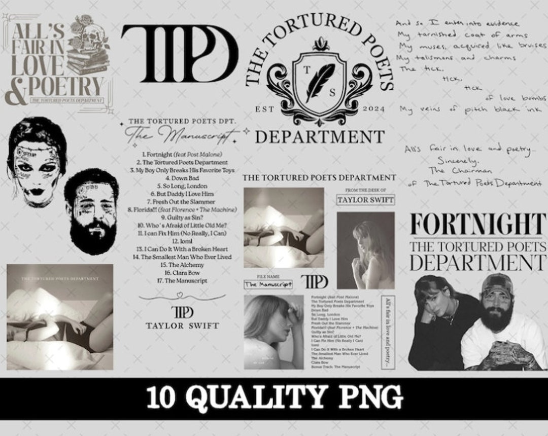 The Tortured Poets Department Bundle PNG, All's Fair in Love and Poetry ...
