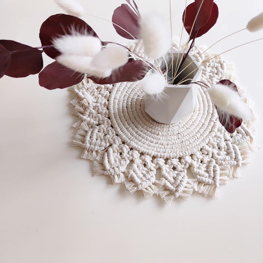Macrame Mug Rug Placemats Placemats Setsdining Table Decor Housewarming ...