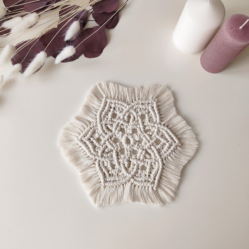 Macrame Coaster - Etsy