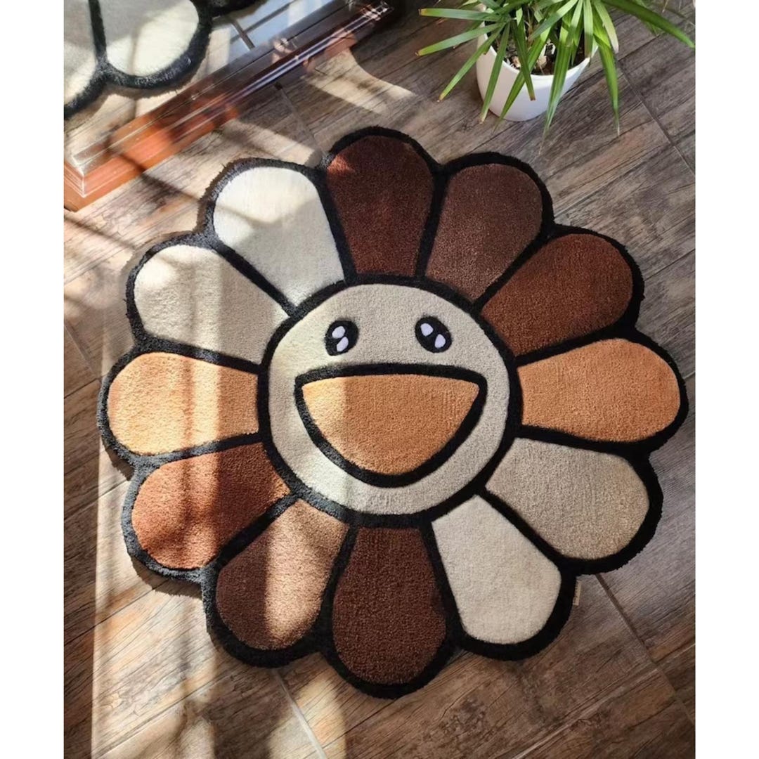 Takashi Murakami Tufted Rug | Murakami Rug | Flower Fluffy Gift for Her ...