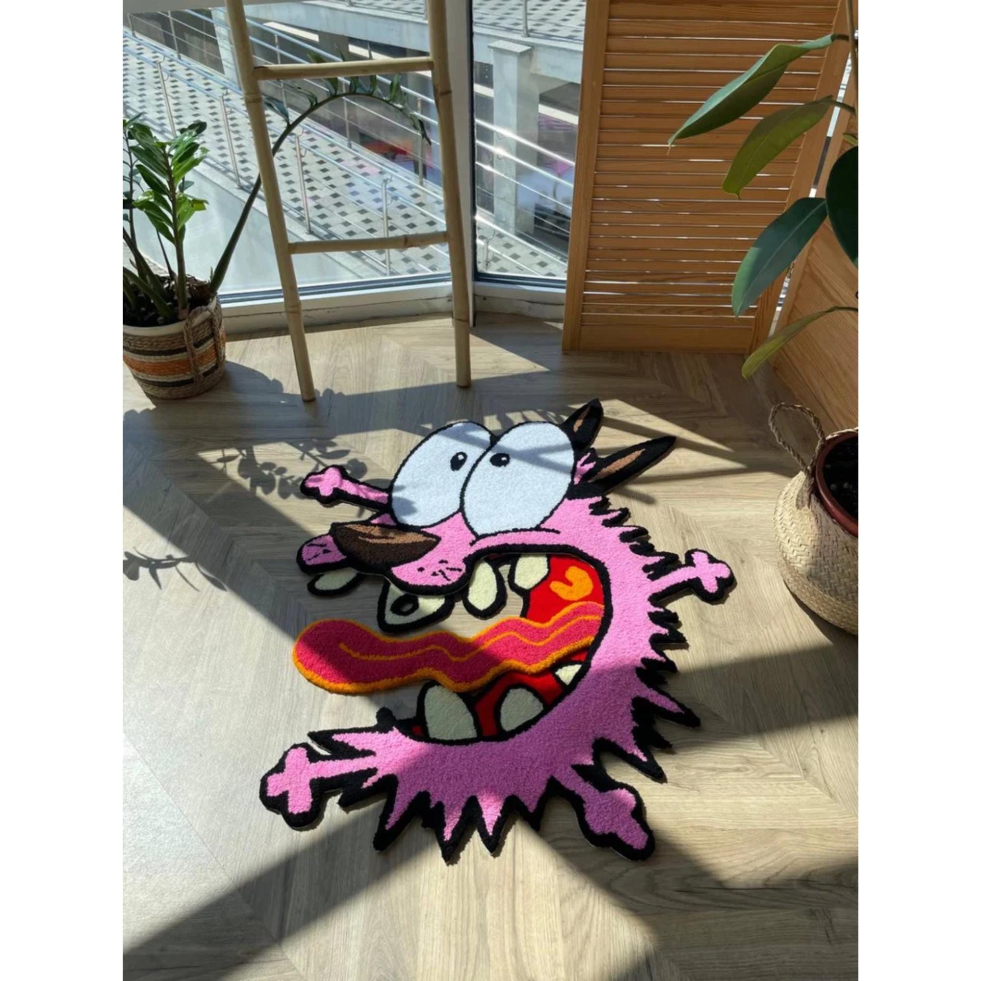 Courage the Cowardly Dog Rug, Skeleton Rug, Handmade Tufted Custom Rug ...