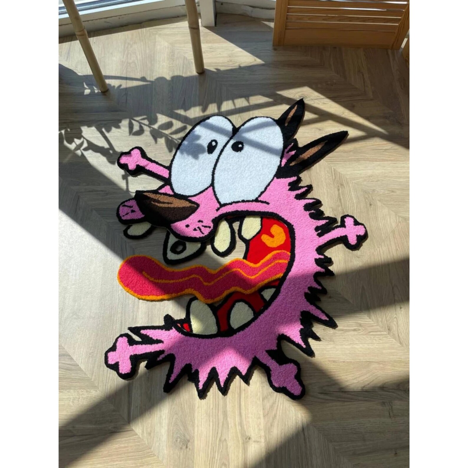 Courage the Cowardly Dog Rug, Skeleton Rug, Handmade Tufted Custom Rug ...
