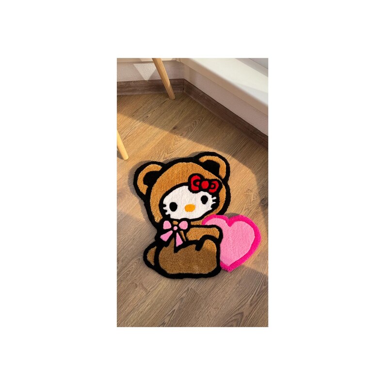 Custom Hello Kitty Bear Rug: 3D Puffy Handmade Tufted Rug - Etsy