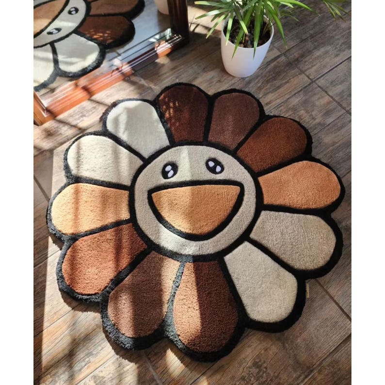 Takashi Murakami Tufted Rug | Murakami Rug | Flower Fluffy Gift for Her ...