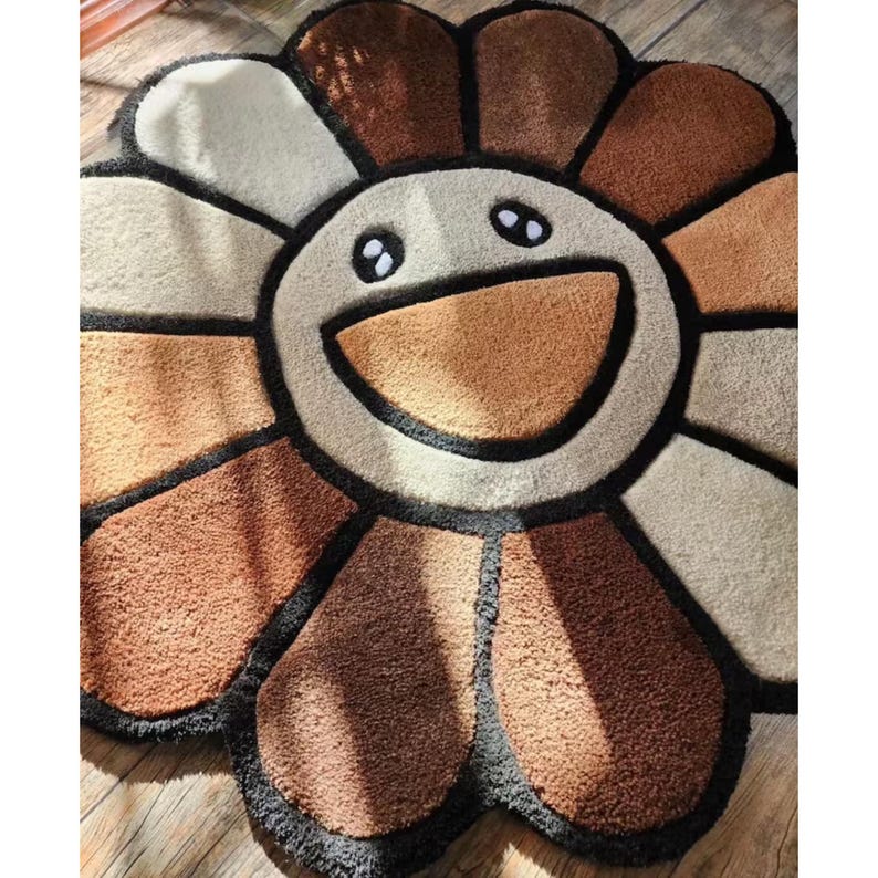 Takashi Murakami Tufted Rug | Murakami Rug | Flower Fluffy Gift for Her ...