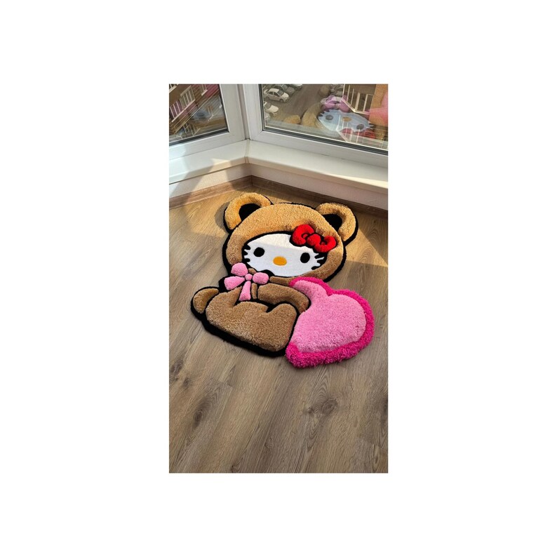 Custom Hello Kitty Bear Rug: 3D Puffy Handmade Tufted Rug - Etsy