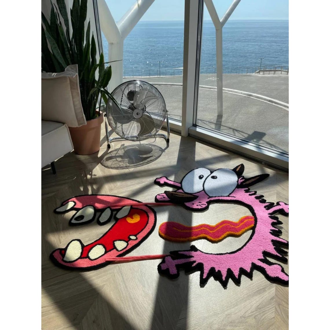 Courage the Cowardly Dog Rug, Skeleton Rug, Handmade Tufted Custom Rug ...