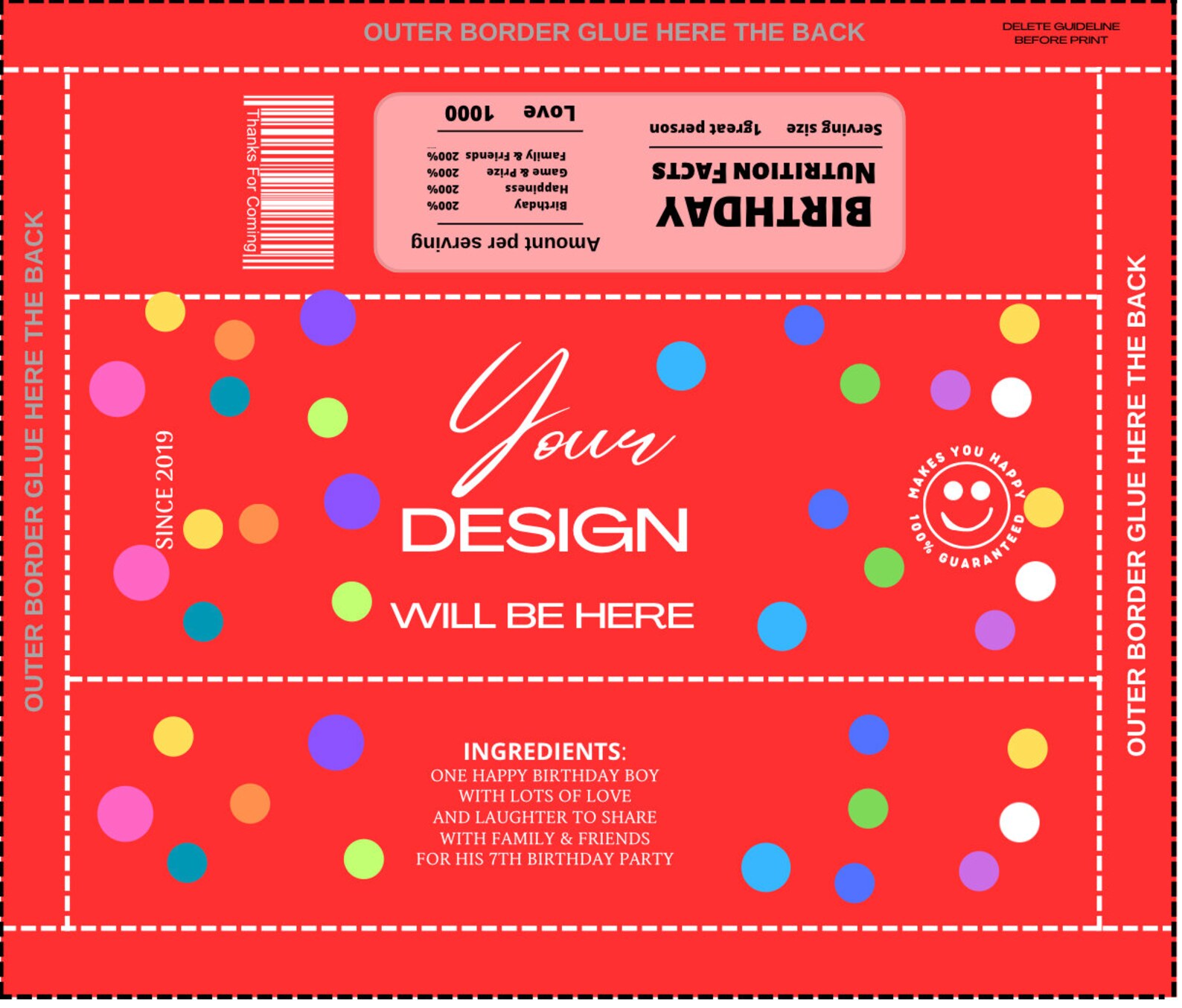 Blank Chocolate Candy Wrapper Template Canva Editabl - Etsy