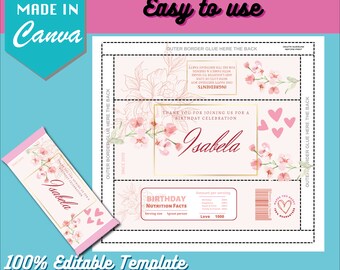 Blank Chocolate Wrapper Template Canva Editable - Etsy