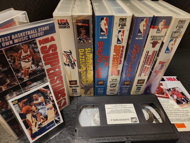 Super Rare NBA VHS Collection With Sealed Basketball Cards - Etsy