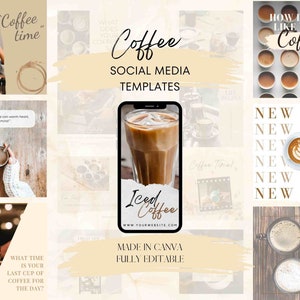 32 Coffee Instagram Posts, Café Business Social Media Template, Coffee ...