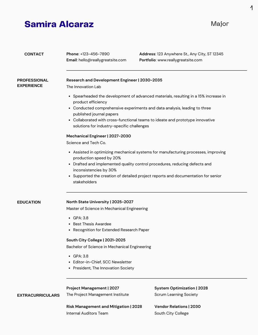 Minimalistic Job/internship Resume - Instant Download - Etsy