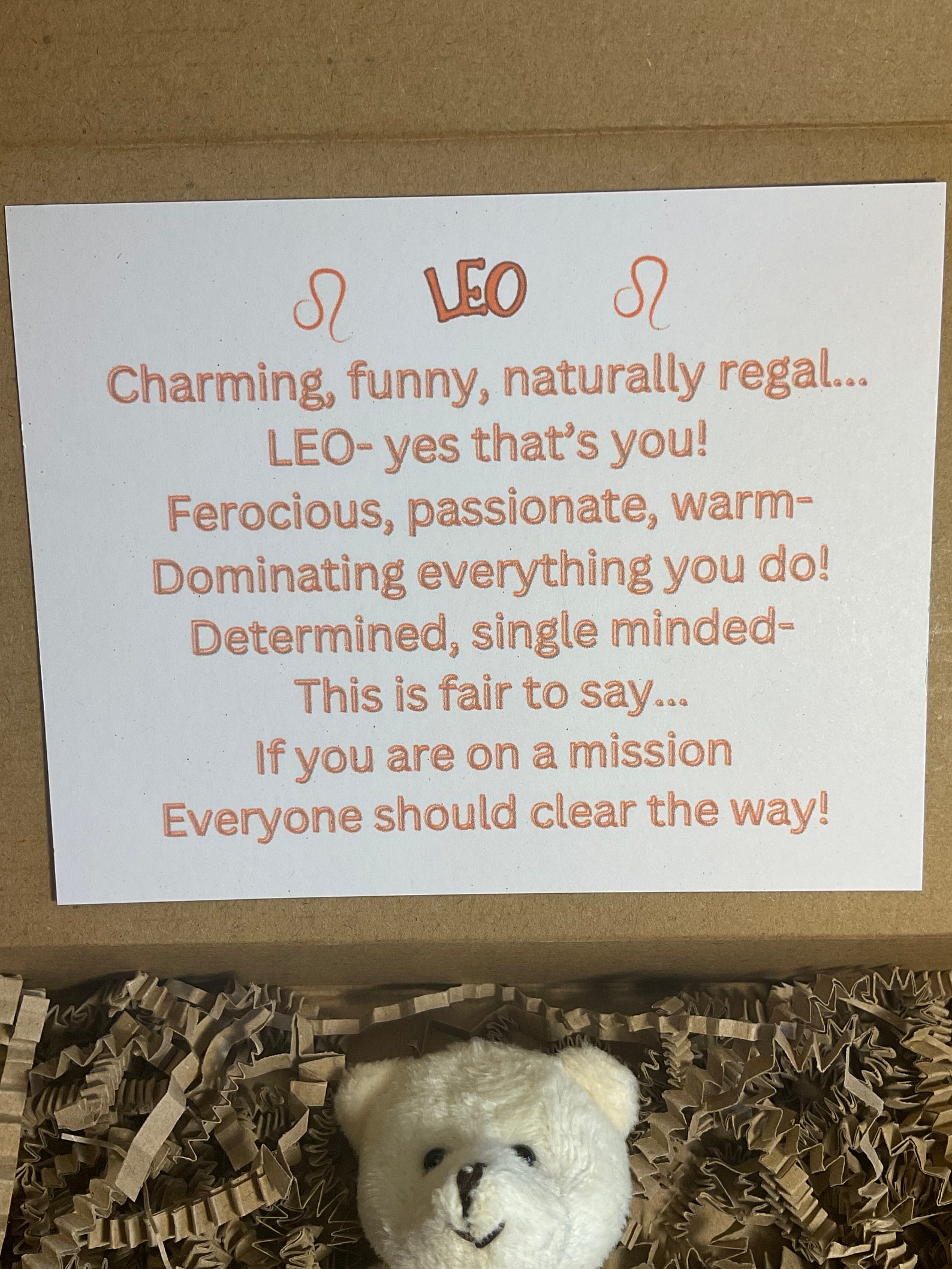 Leo Star Sign Pocket Bear,horoscope, Astrology Follower Gift, Tiny ...