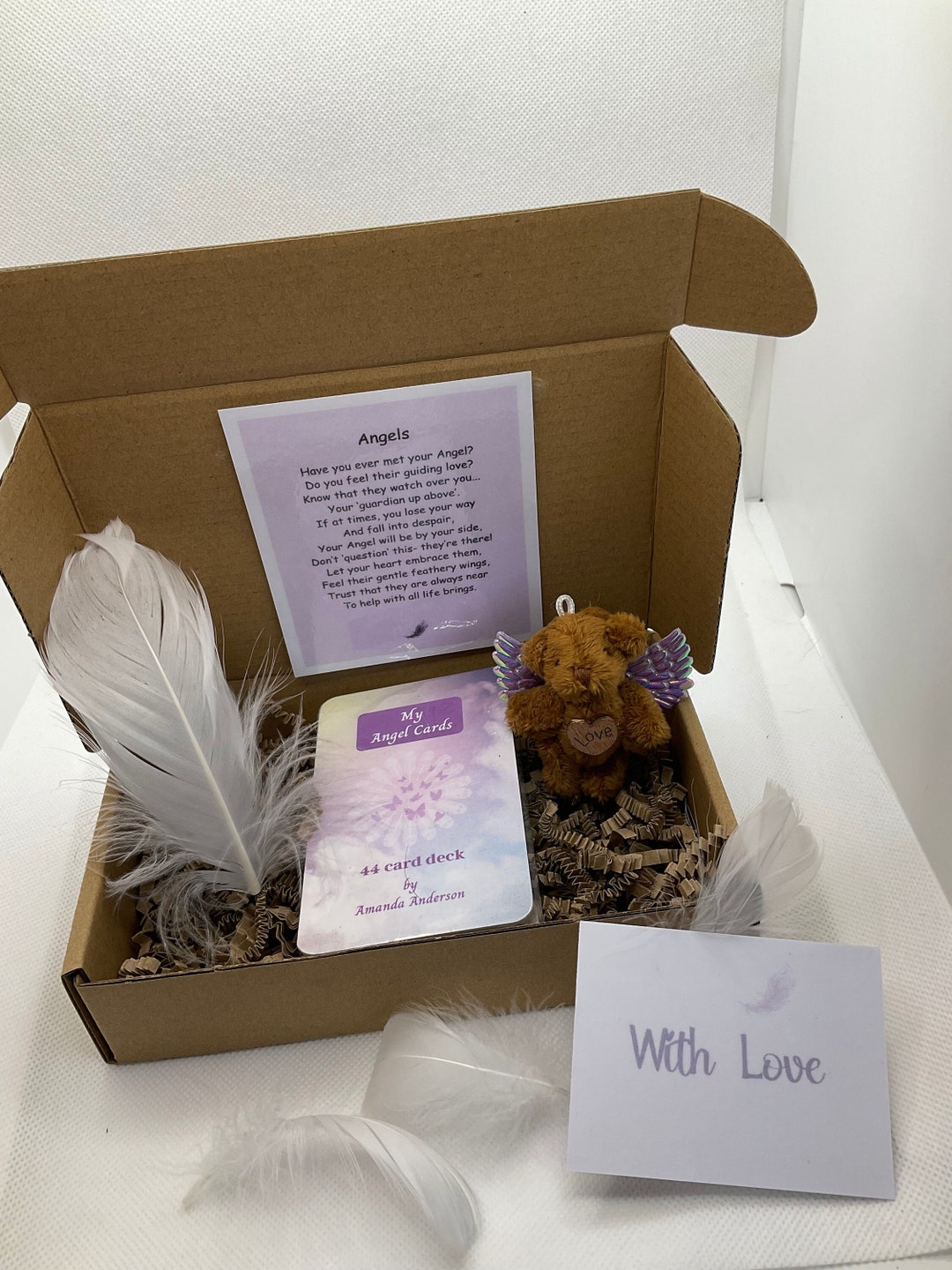 Hug in A Box, Angel Oracle Cards, Pocket Angel Teddy, Gift for Someone ...
