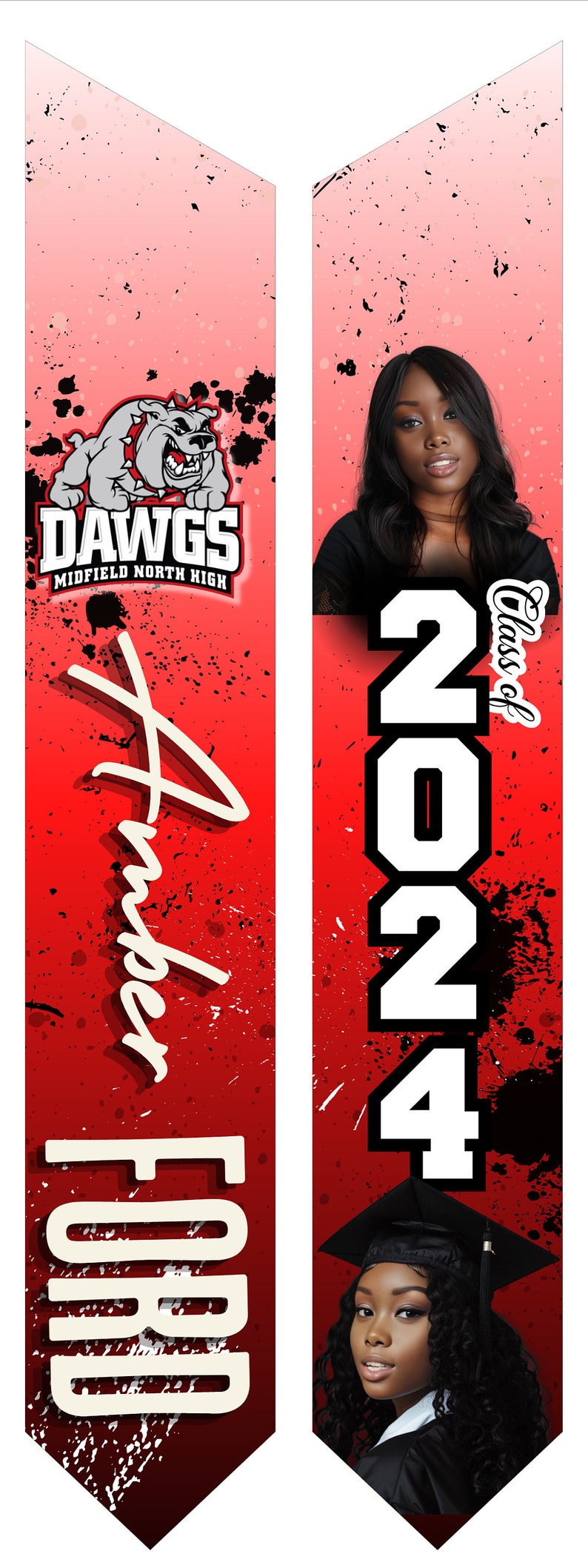 Editable Graduation Stole CANVA ONLY - Etsy