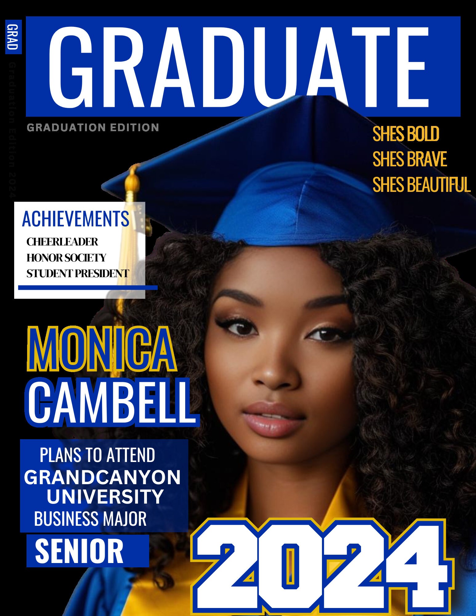 Editable Graduation Magazine Cover CANVA ONLY - Etsy