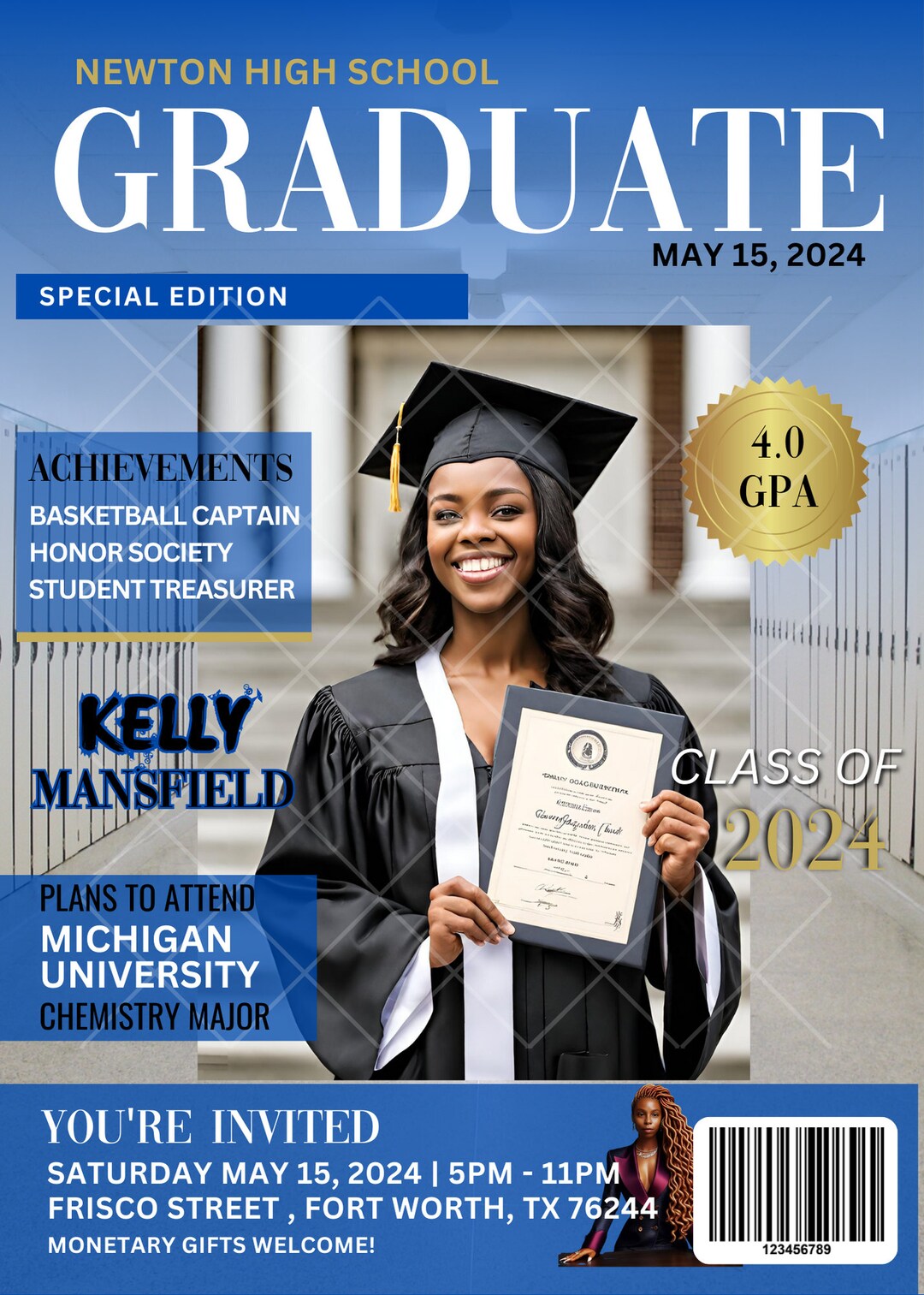 Editable Graduation Invitations (CANVA ONLY) - Etsy