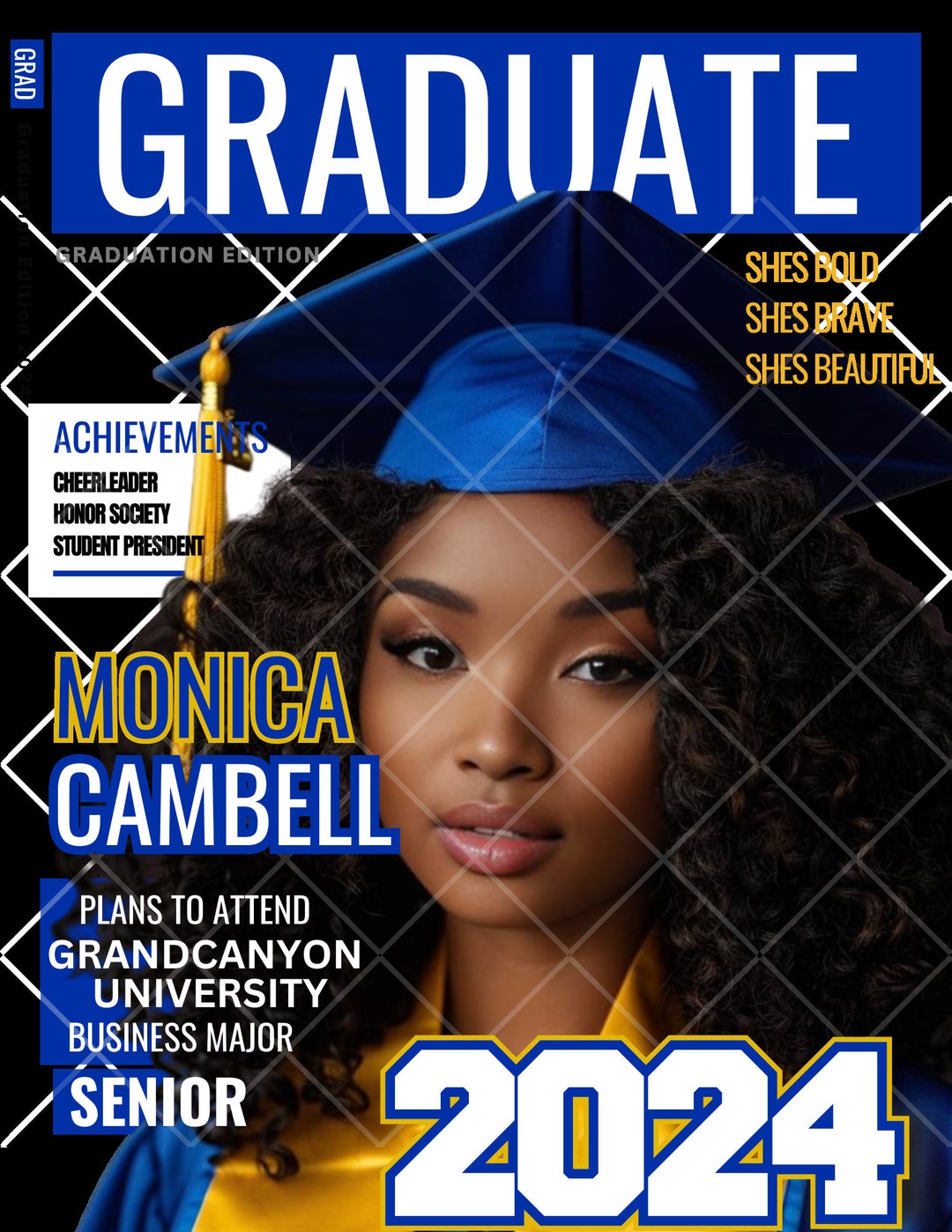 Editable Graduation Magazine Cover (CANVA ONLY) - Etsy