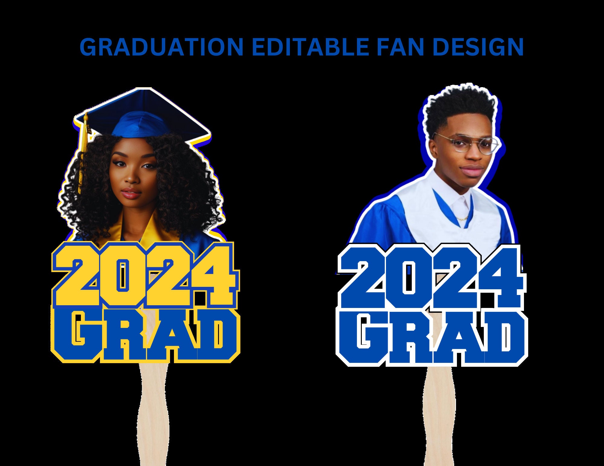 Editable Graduation Fan Templates (CANVA ONLY) - Etsy