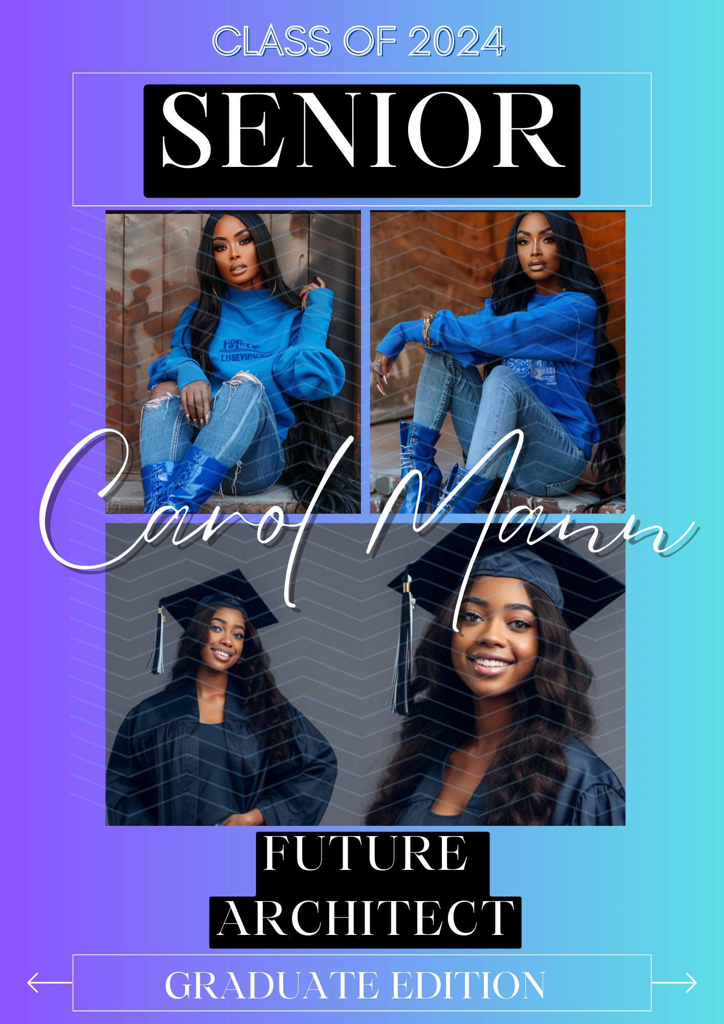 Editable Graduation Magazine Cover CANVA ONLY - Etsy