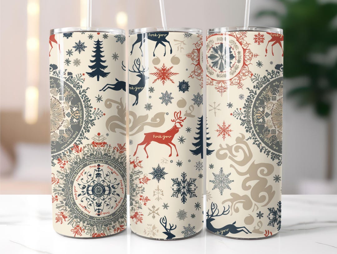 Christmas Gift Hidden Cuss Swear Words Tumbler Wrap, 20 Oz Skinny ...