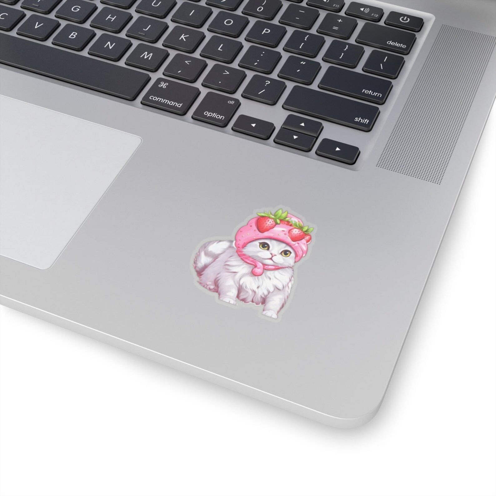 Sweet Strawberry Cat Decal | Kawaii Meme Cat Sticker | Fun Pink Fruit ...