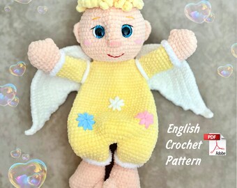 Crochet Snuggler Angel Pattern, Amigurumi Easter Angel Pattern, Angel ...