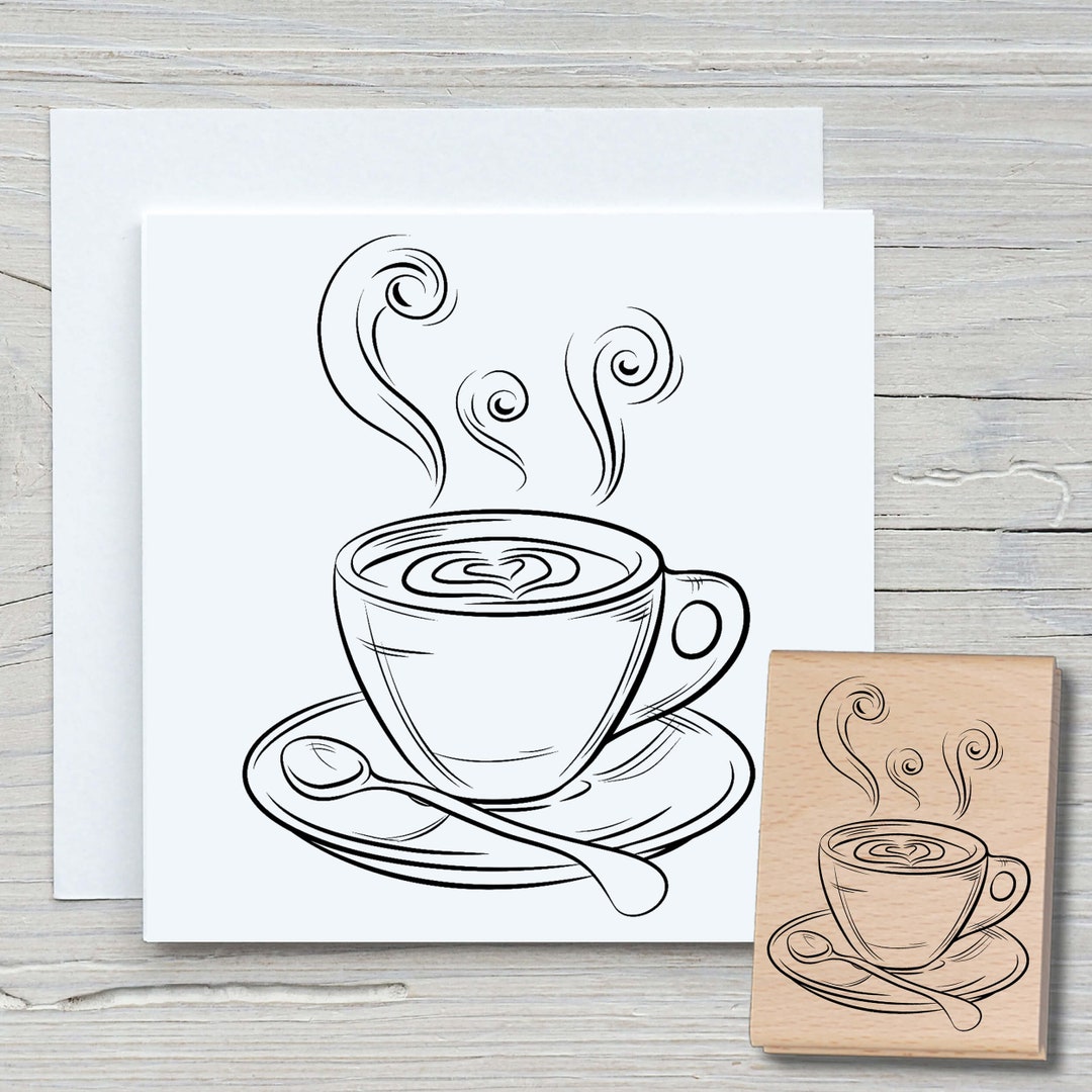 Stamp Coffee Cup DIY Motif Stamp for Making Cards, Paper, Fabrics Hobby ...
