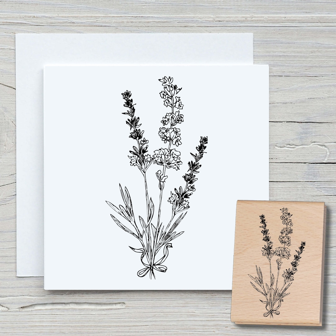 Stamp Lavender DIY Motif Stamp for Making Cards, Paper, Fabrics Floral ...
