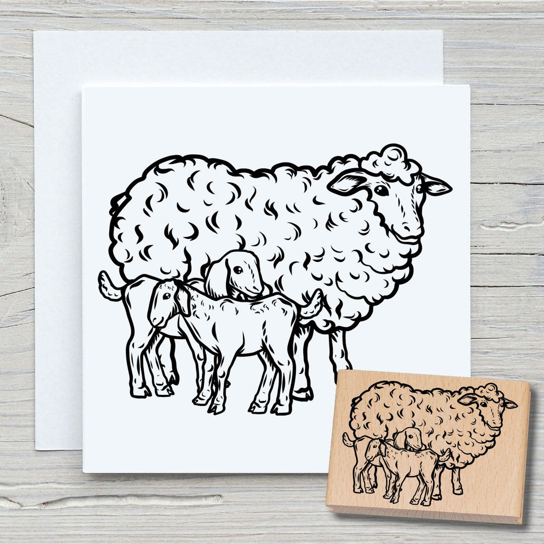 Stamp Sheep Mama DIY Motif Stamp for Making Cards, Paper, Fabrics ...