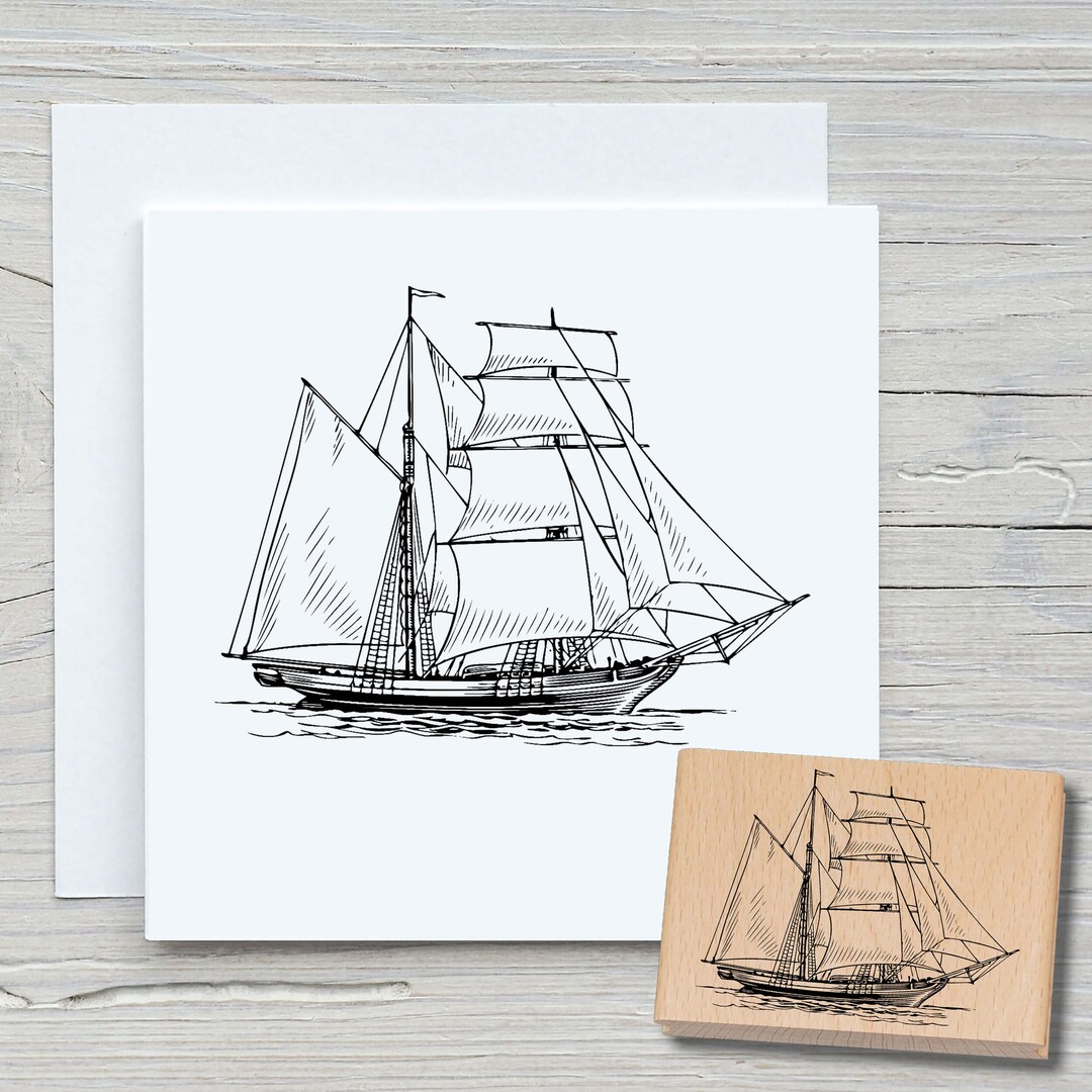 Sailing Ship Stamp DIY Motif Stamp for Making Cards, Paper, Fabrics ...