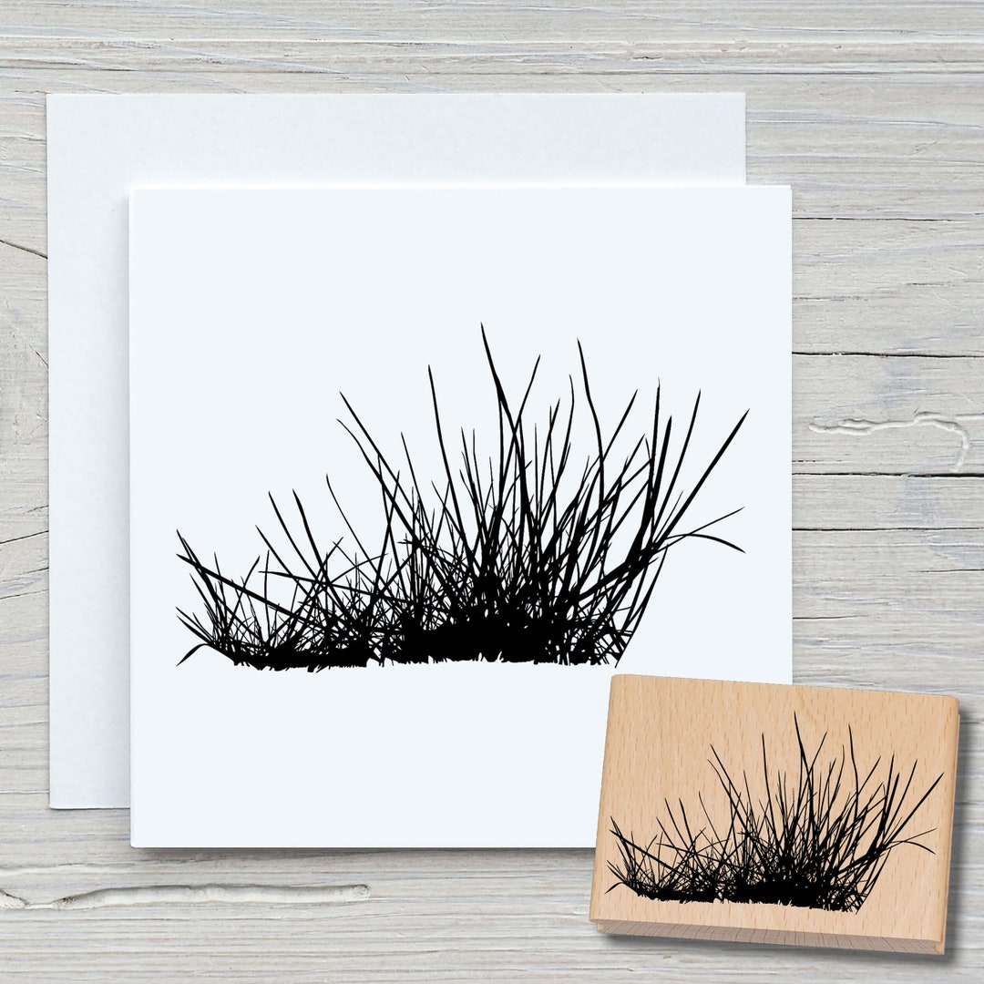 Stamp Grass 02 DIY Motif Stamp for Making Cards, Paper, Fabrics Floral ...