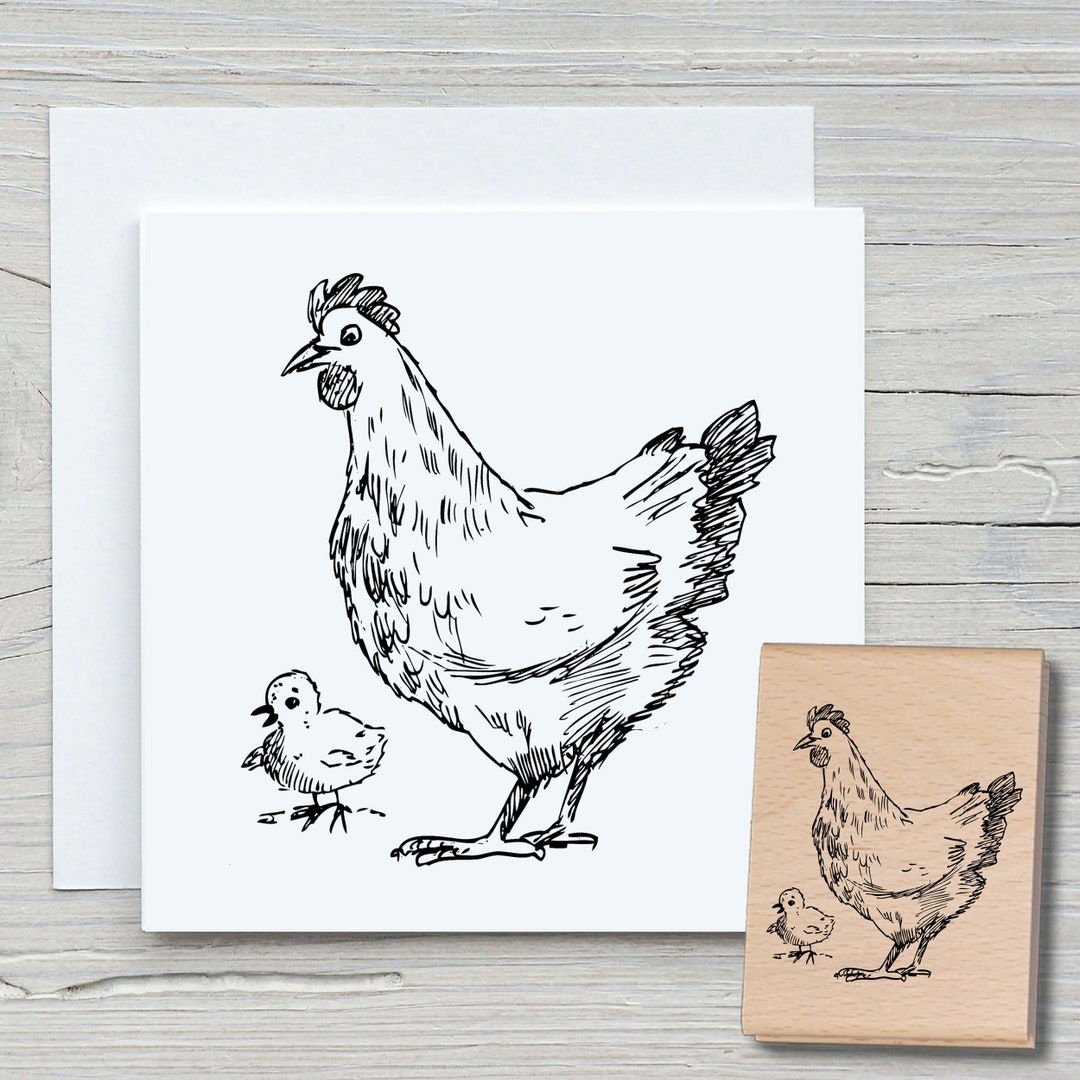 Stamp Hen DIY Motif Stamp for Making Cards, Paper, Fabrics Animals ...