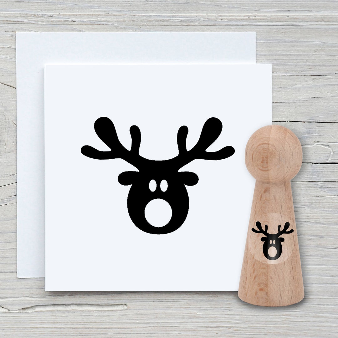 Reindeer Stamp Cone Reindeer DIY Motif Stamp for Making Cards, Paper ...