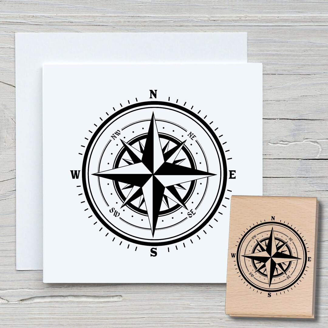 Stamp Compass Rose DIY Motif Stamp for Making Cards, Paper, Fabrics ...