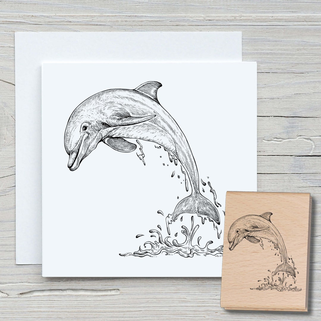 Stamp Dolphin DIY Motif Stamp for Making Cards, Paper, Fabrics Sea ...