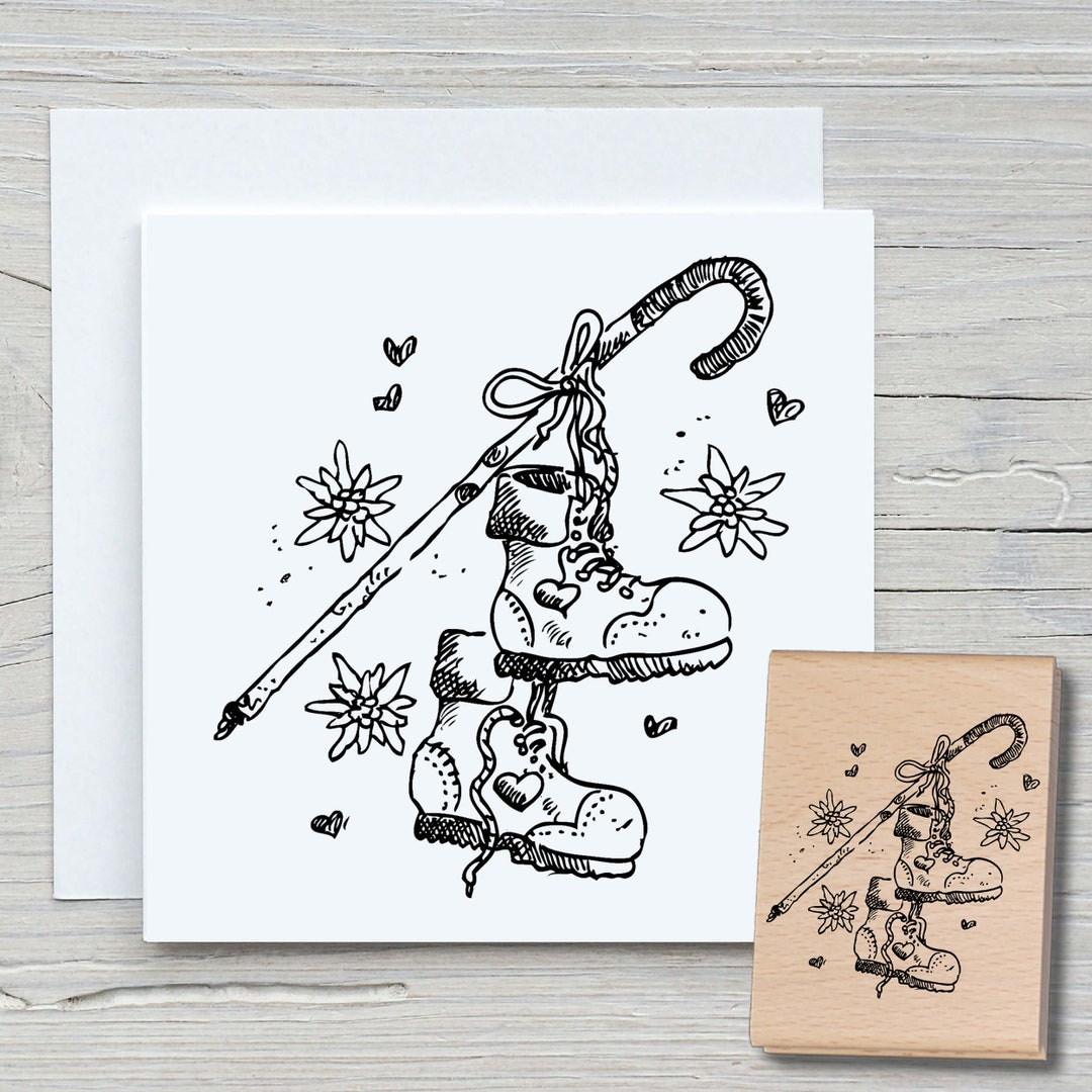 Stamp Hiking Shoes DIY Motif Stamp for Making Cards, Paper, Fabrics ...