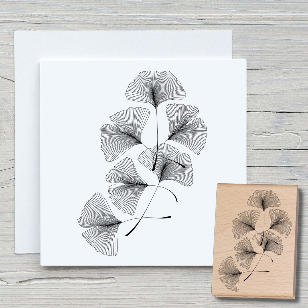 Ginkgo Vine Stamp - DIY Motif Stamp for Making Cards, Paper, Fabrics ...