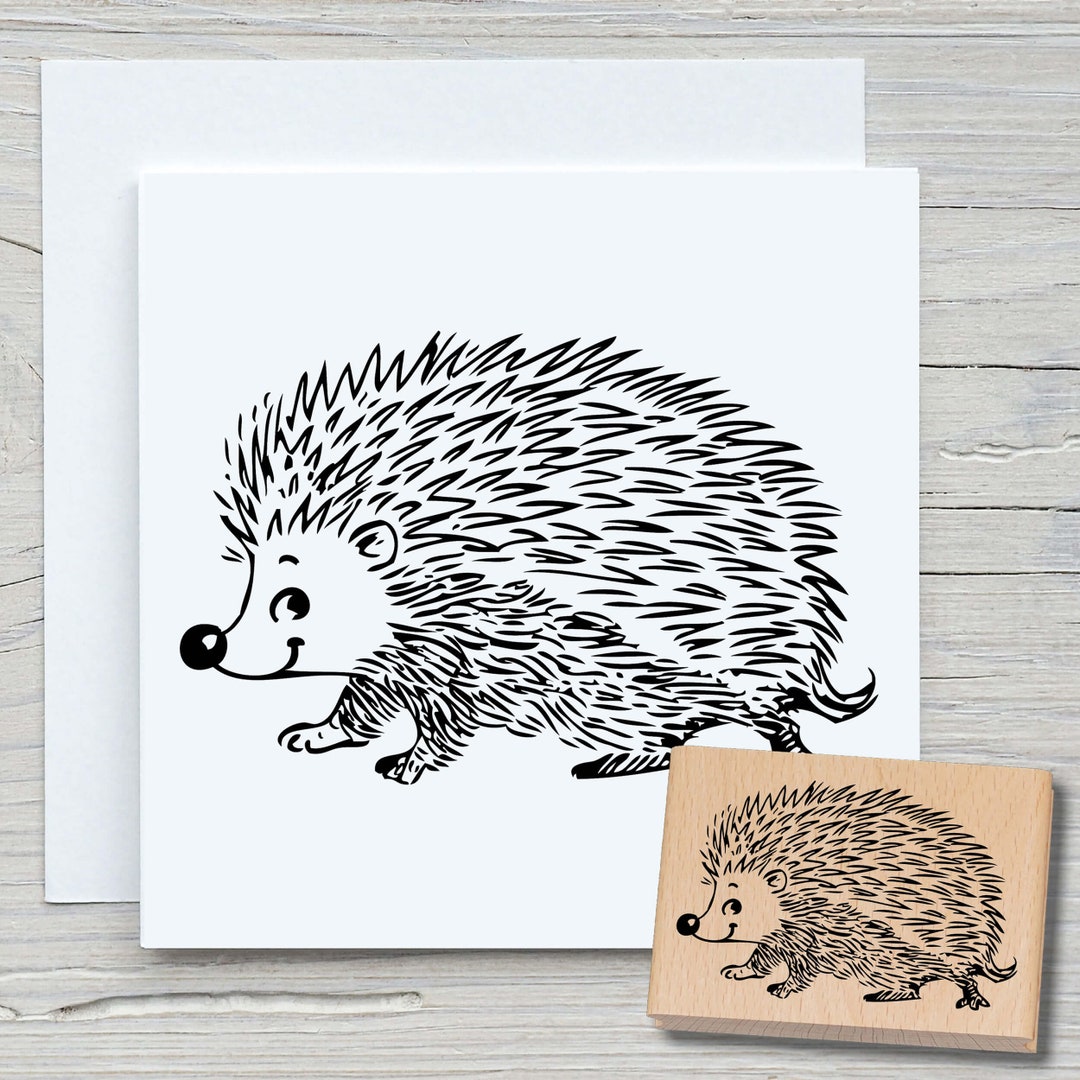 Stamp Hedgehog 02 DIY Motif Stamp for Making Cards, Paper, Fabrics ...