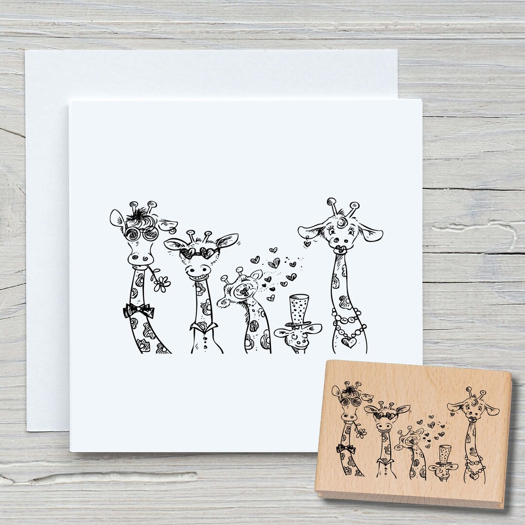 Giraffe Stamp DIY Motif Stamp for Making Cards, Paper, Fabrics Animal ...
