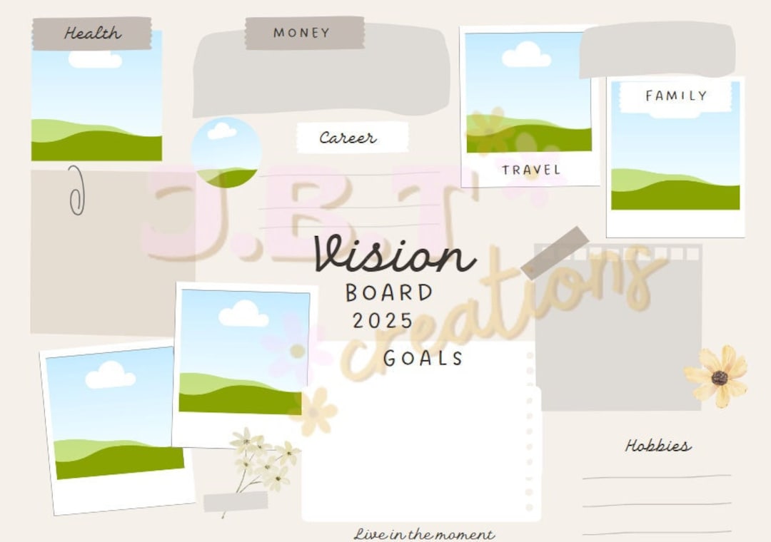 Editable Vision Board Daily Goals Printable or Digital Template - Etsy