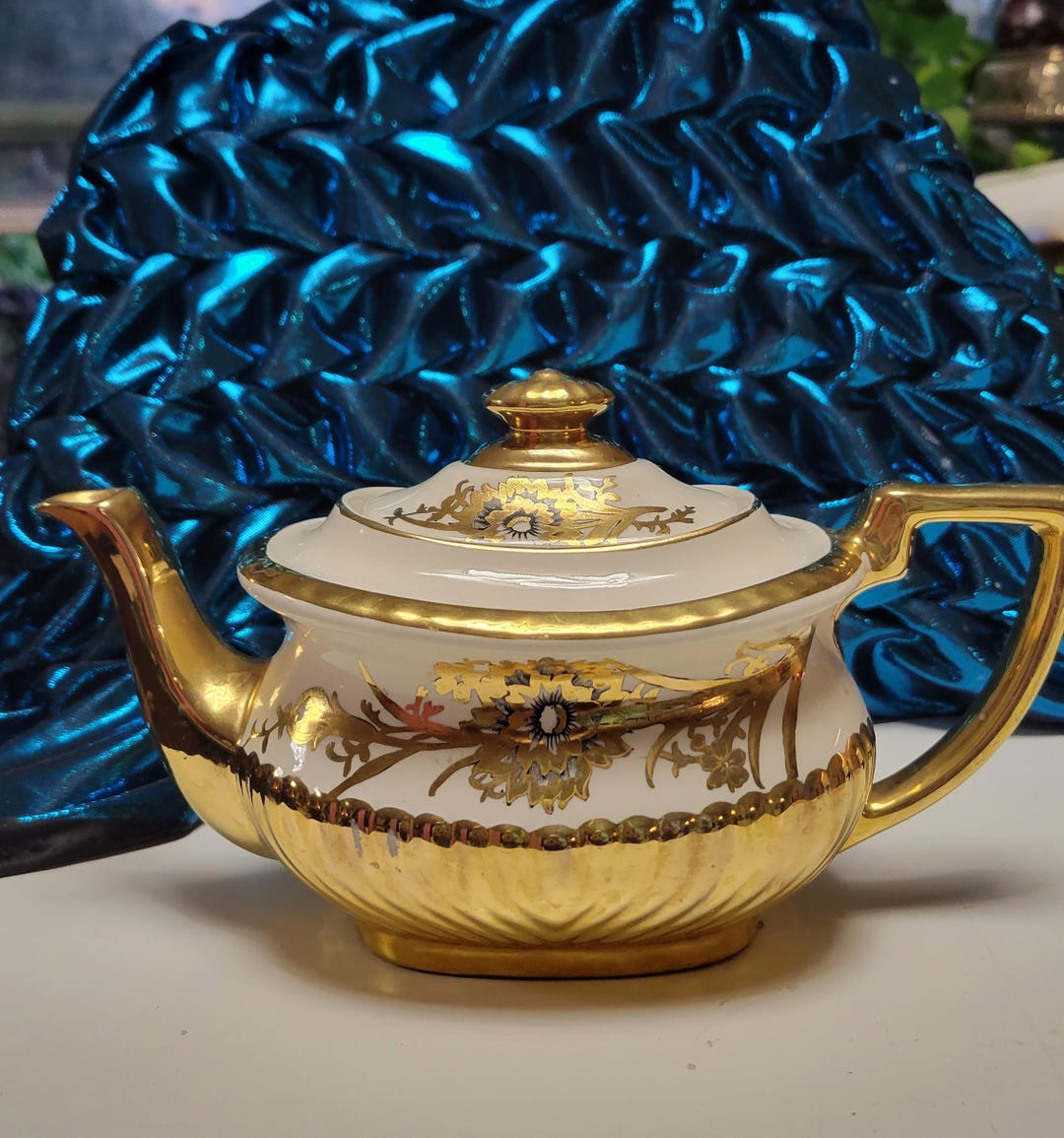 Teapot –antique Gibson & Sons “georgian”hand Gilded Burslem England - Etsy