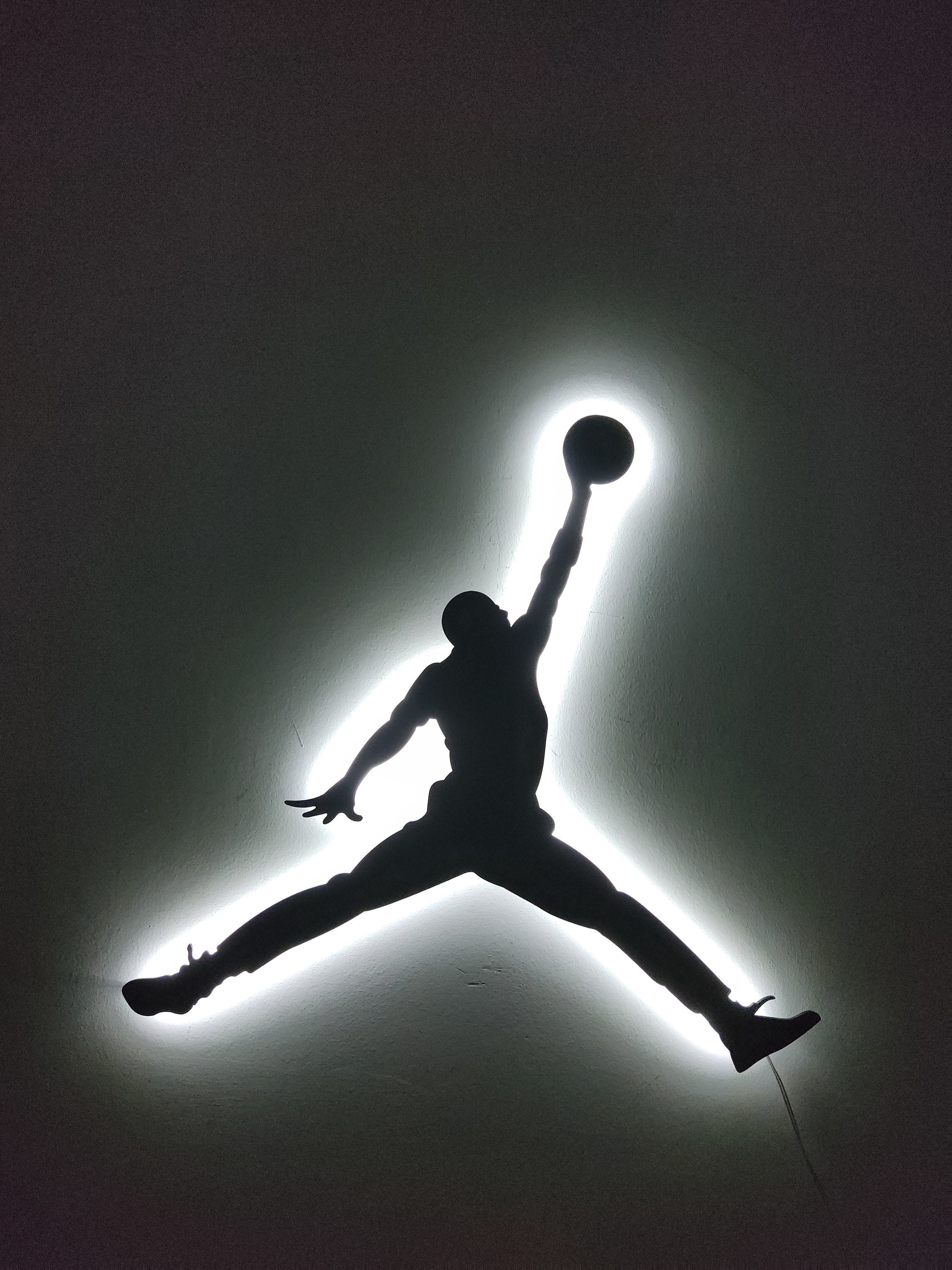 Michael Jordan Jumpman Metal Led Wall Sign, RGB Metal Wall Led Decor ...