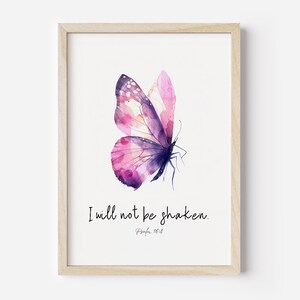 I Will Not Be Shaken Bible Verse Wall Art, Psalm 16:8, Digital ...