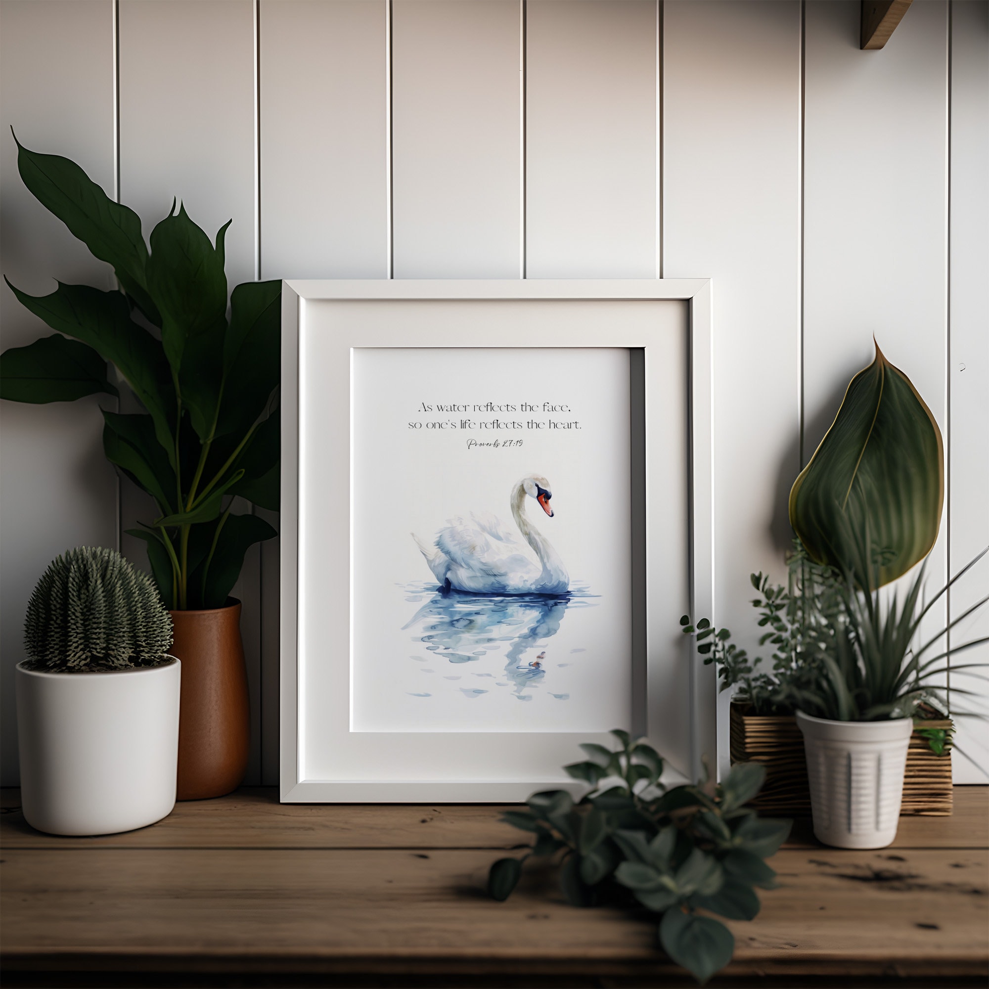 So One's Life Reflects the Heart Bible Verse Wall Art, Proverbs 27:19 ...