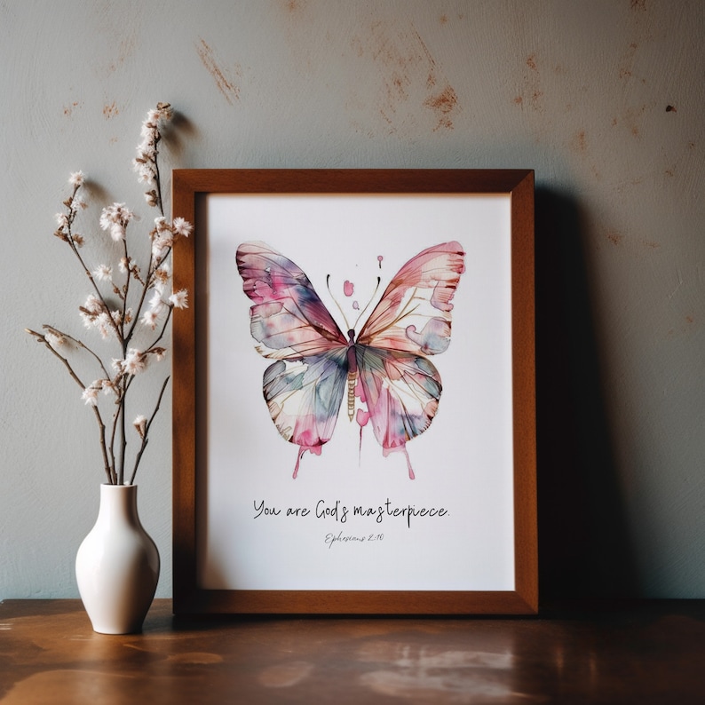 You Are God's Masterpiece Bible Verse Wall Art, Home Decor, Ephesians 2 ...