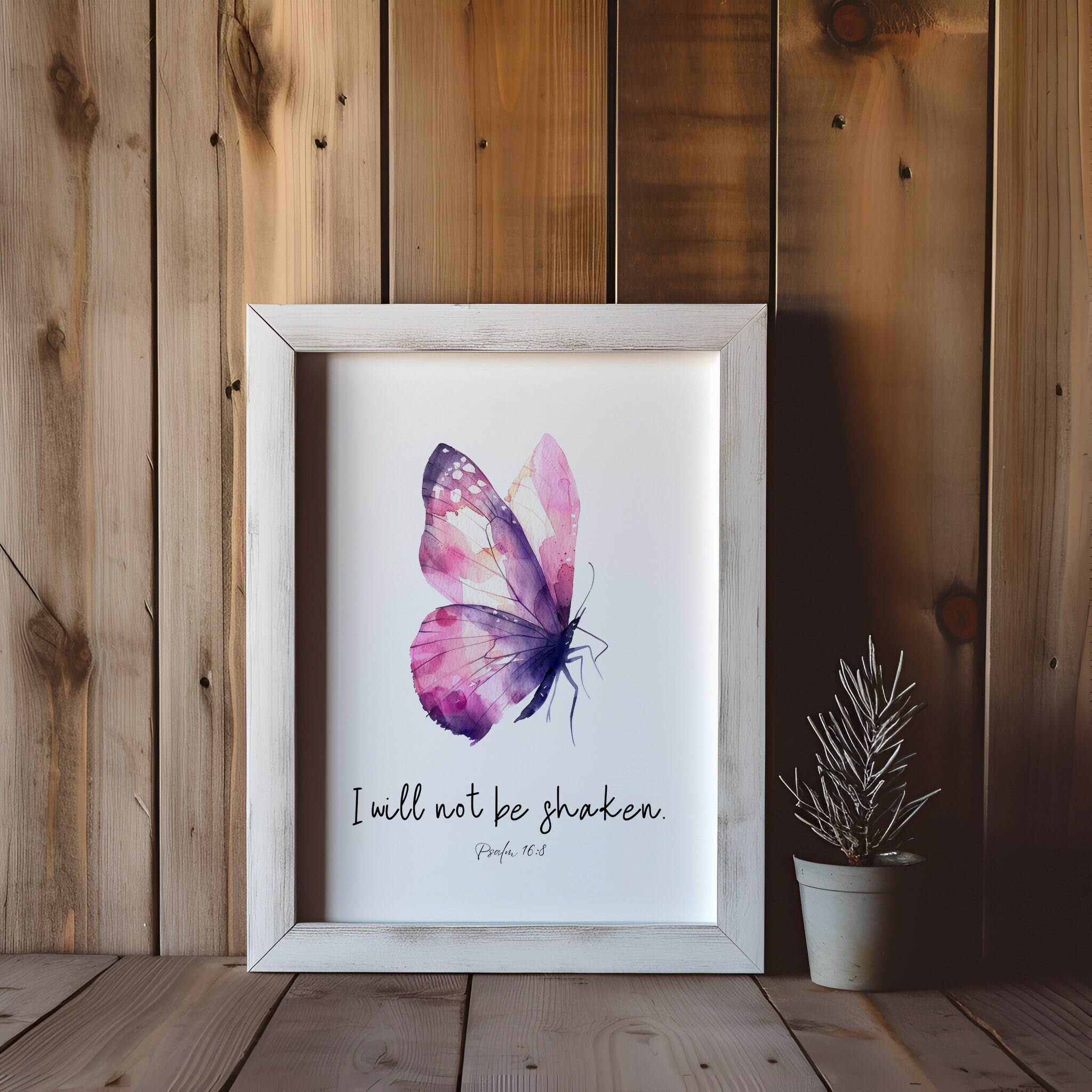 I Will Not Be Shaken Bible Verse Wall Art, Psalm 16:8, Digital ...