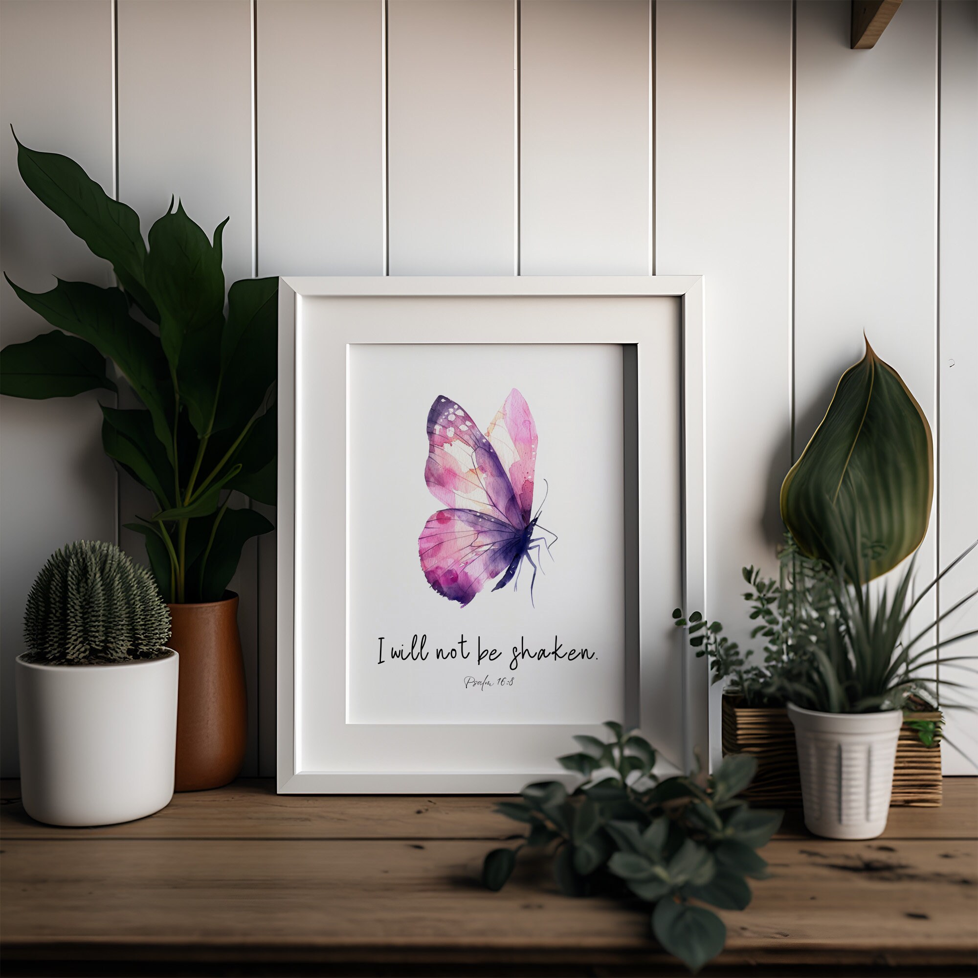 I Will Not Be Shaken Bible Verse Wall Art, Psalm 16:8, Digital ...