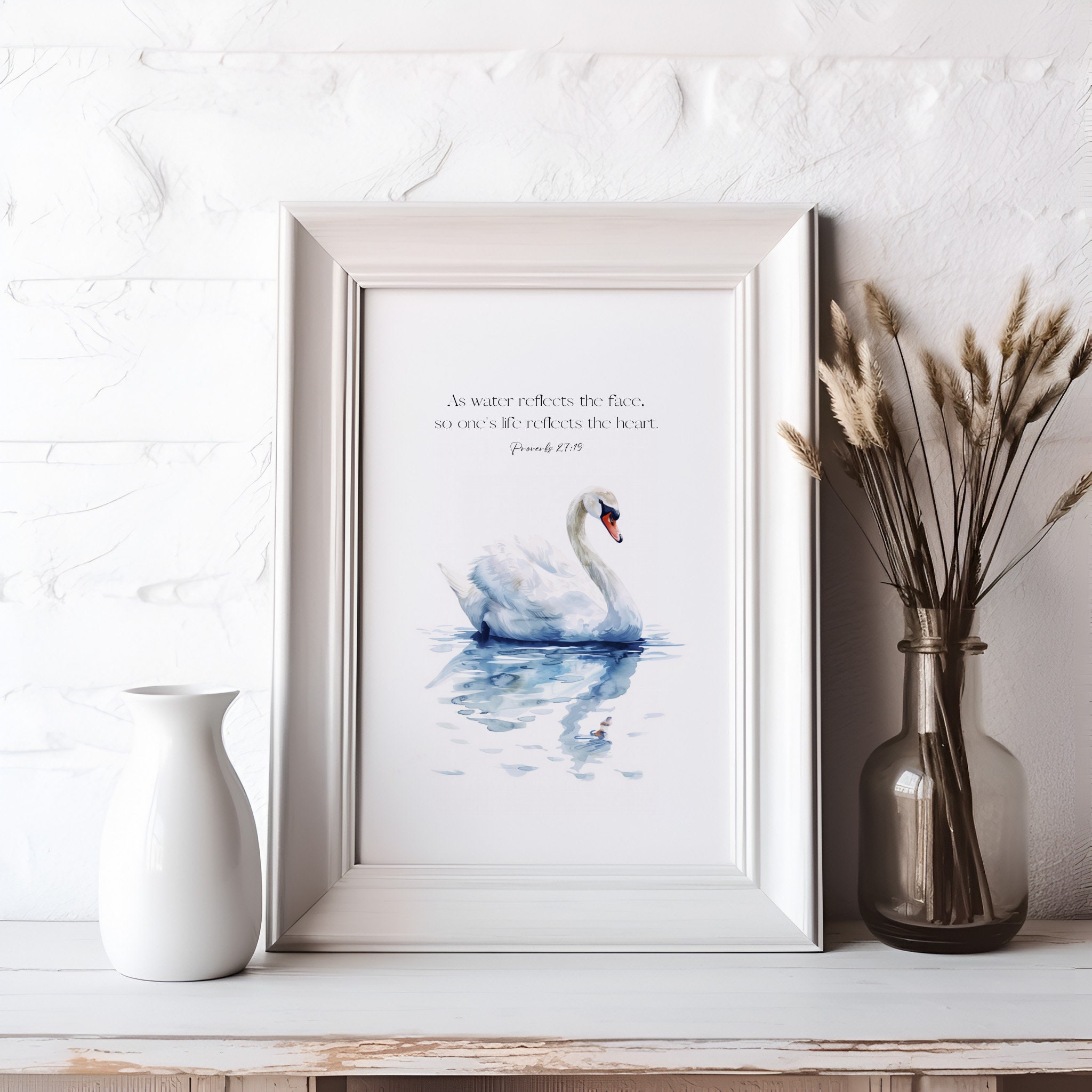 So One's Life Reflects the Heart Bible Verse Wall Art, Proverbs 27:19 ...