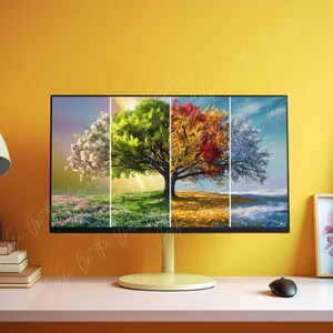 Four Seasons Tree TV Frame Art - Panoramic Seasonal Transition ...